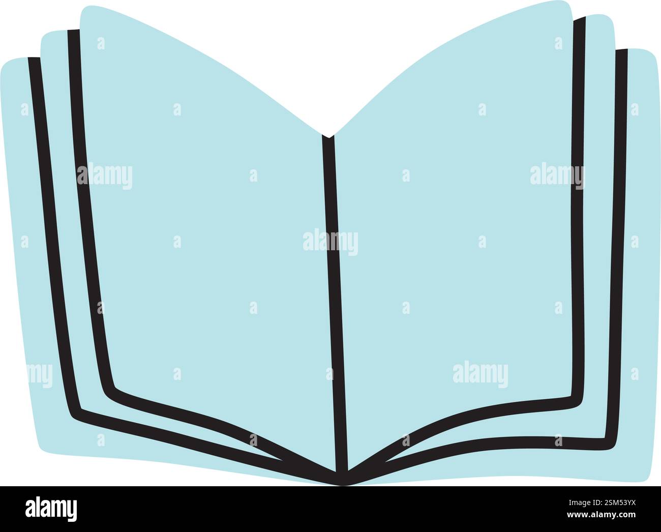 Doodle open book icon hand drawn in a modern minimalistic style Stock ...