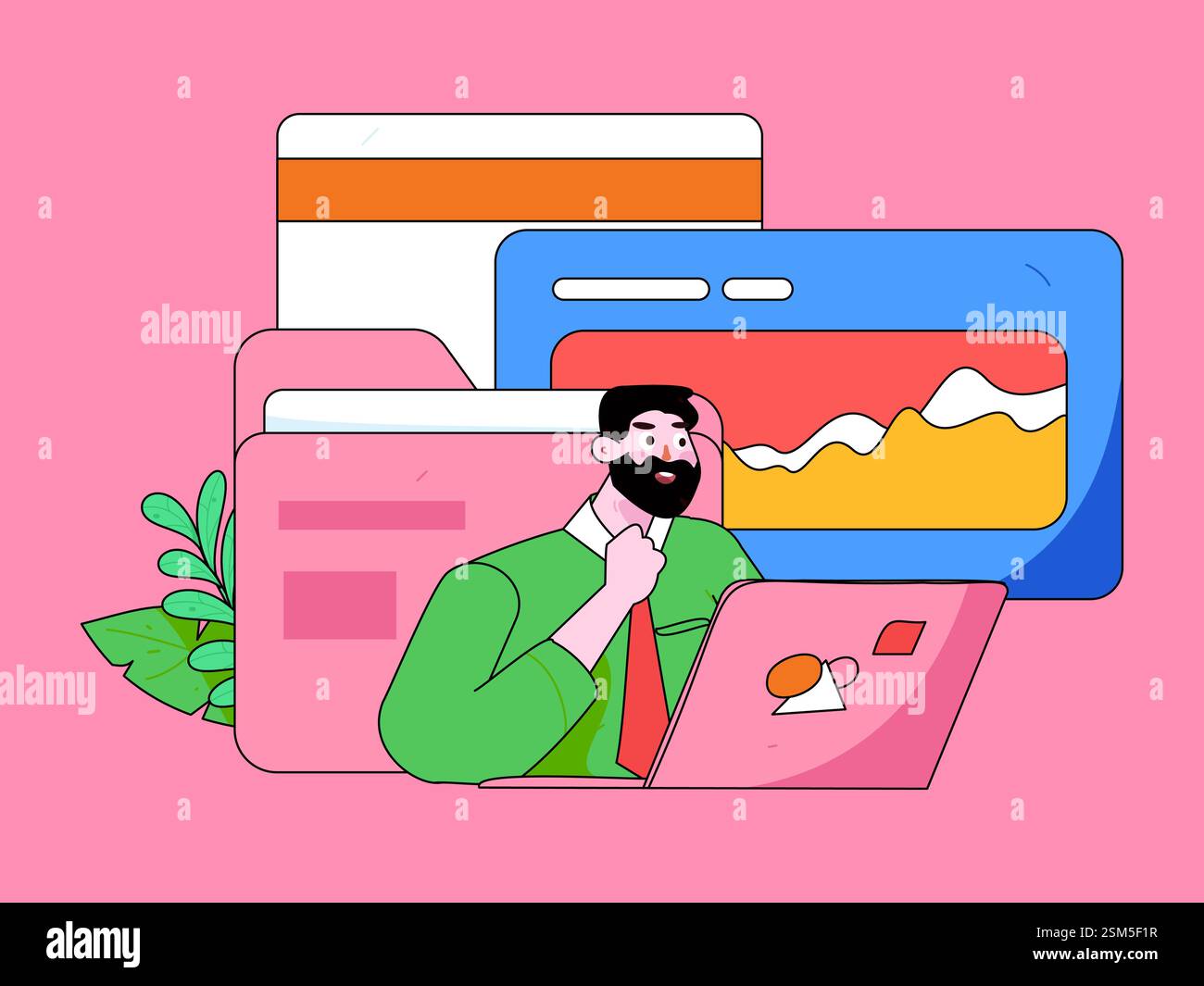 Notification announcement vector creative flat hand drawn illustration ...