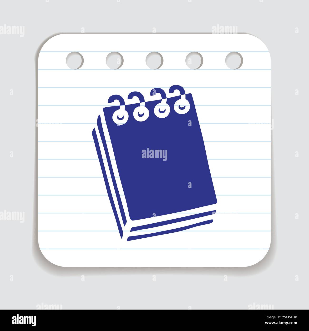 Doodle notepad icon hand drawn with blue pen on a notepaper in freehand ...