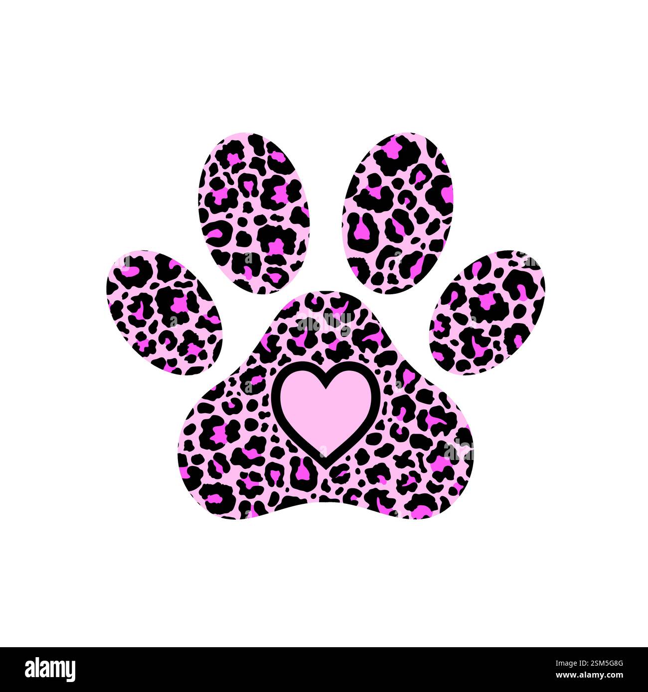 Paw print filled with leopard pattern Stock Vector Image & Art - Alamy