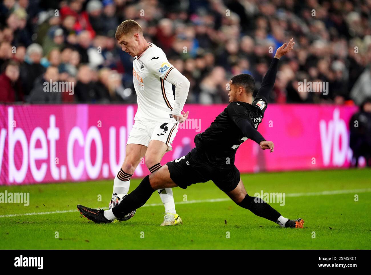 Swansea City's Jay Fulton (left) and Sheffield Wednesday's Max Lowe ...