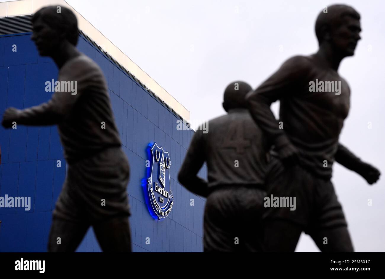 A general view of the statue of former Everton players Howard Kendall ...