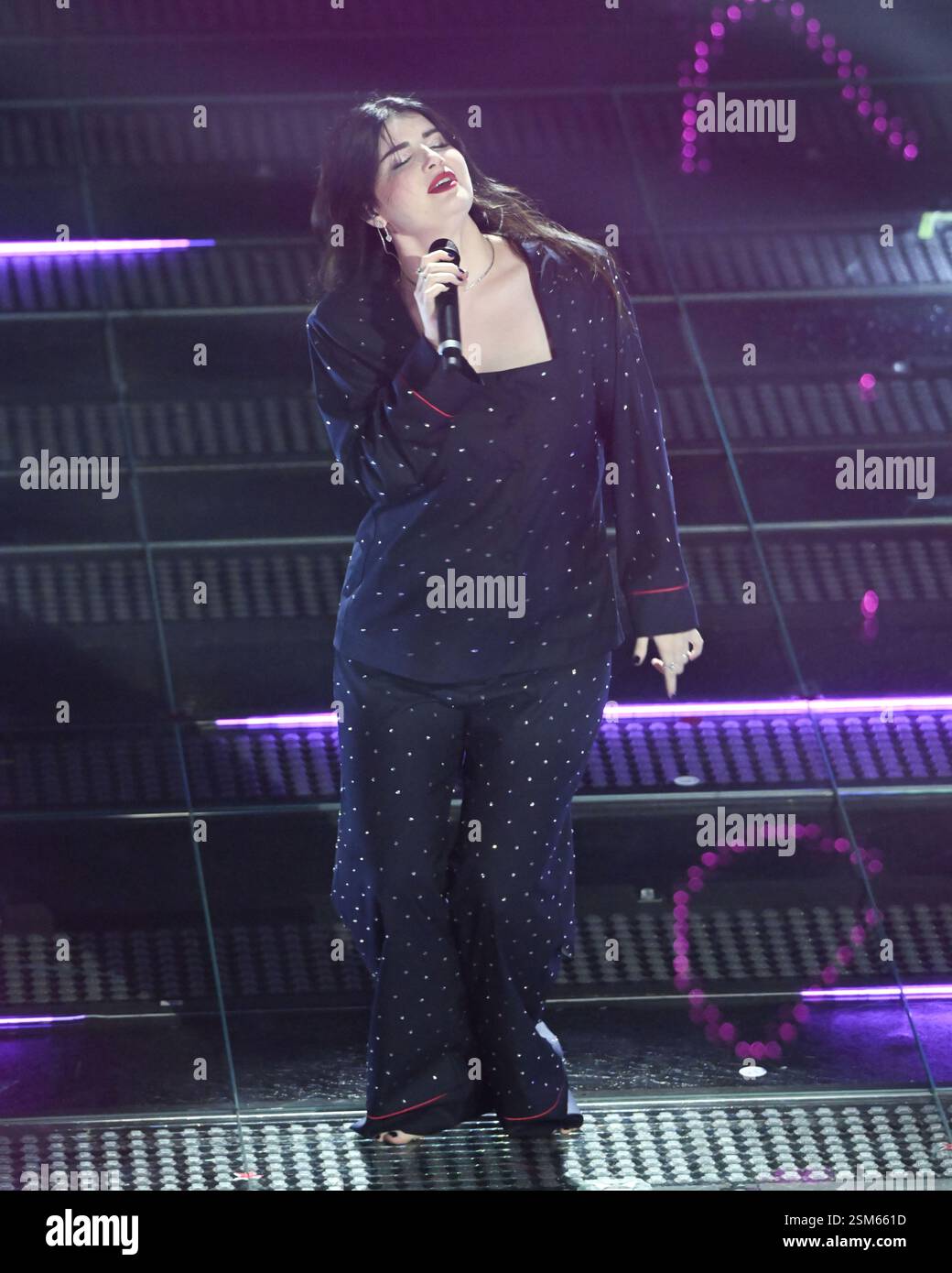 Sanremo, . 12th Feb, 2025. Second Evening. In the photo: Maria Tomba ...