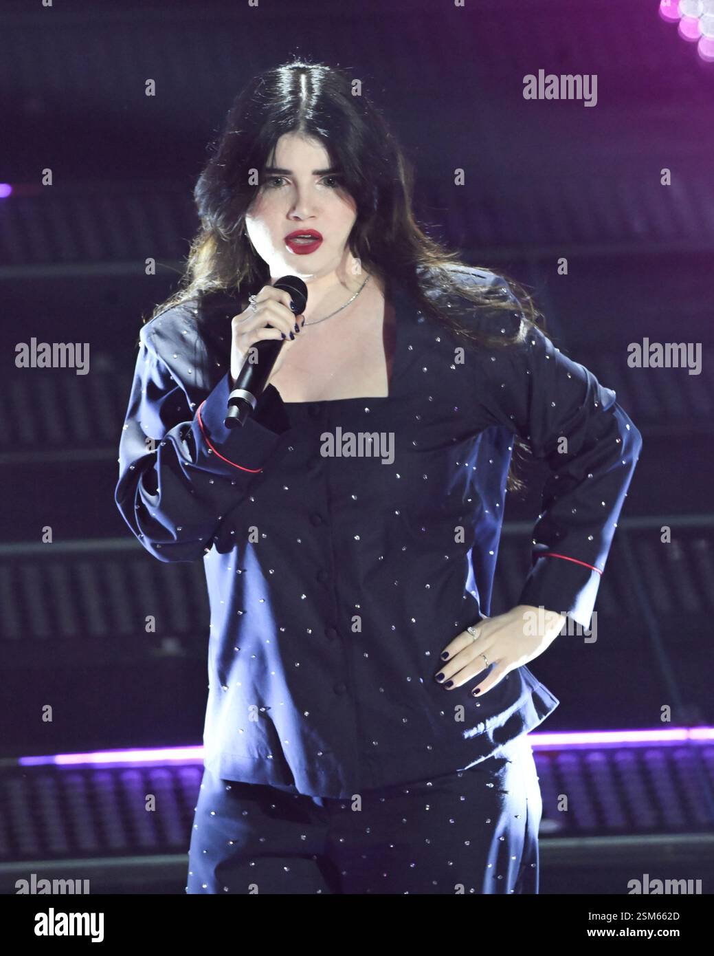 Sanremo, . 12th Feb, 2025. Second Evening. In the photo: Maria Tomba ...