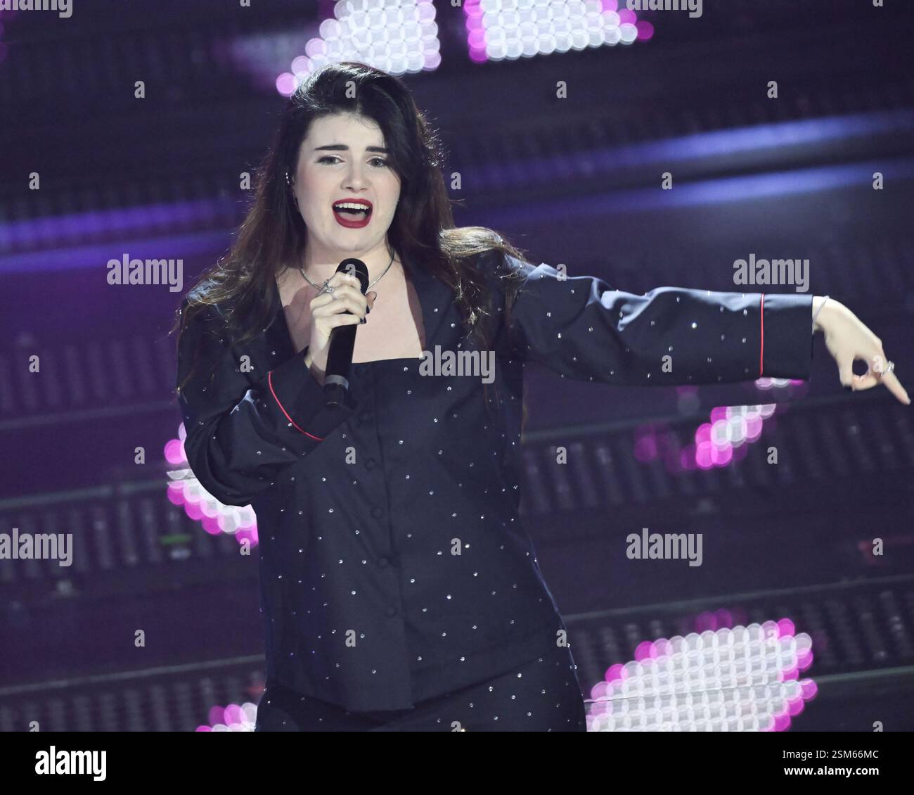 Sanremo, . 12th Feb, 2025. Second Evening. In the photo: Maria Tomba ...