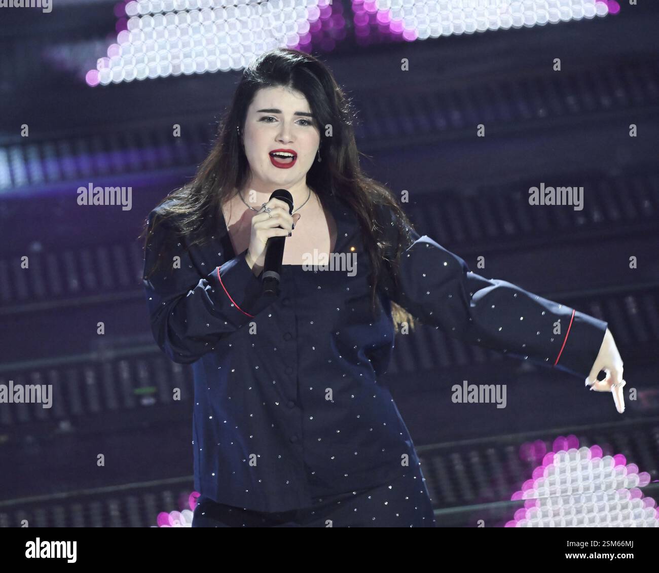 Sanremo, . 12th Feb, 2025. Second Evening. In the photo: Maria Tomba ...