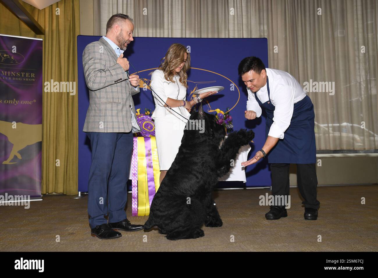 New York, USA. 12th Feb, 2025. Handler and co-owner Katie Bernardin and ...