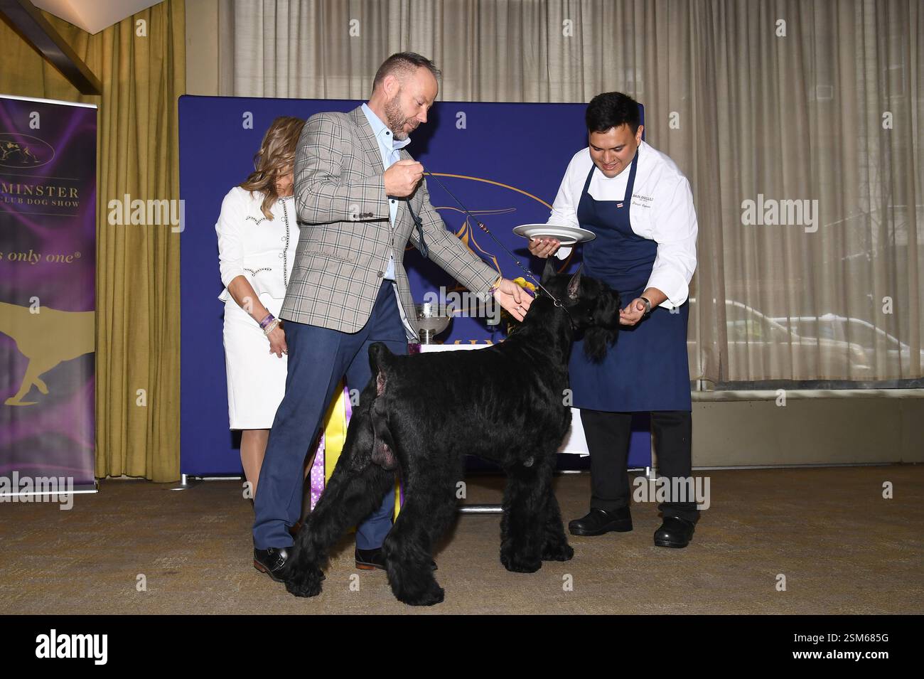 New York, USA. 12th Feb, 2025. Handler and co-owner Katie Bernardin and ...
