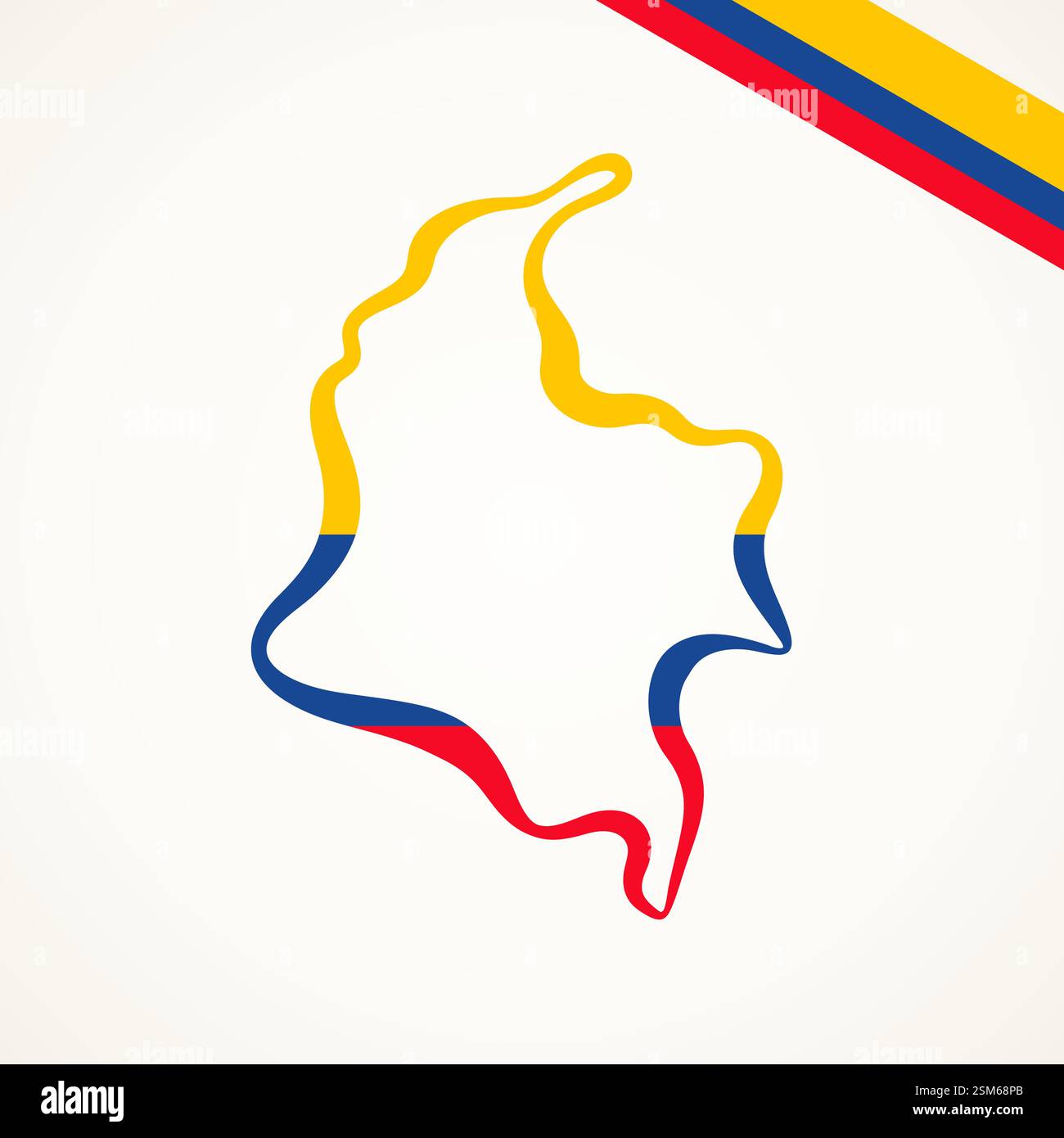 Outline map of Colombia marked in colors from the flag Stock Vector ...