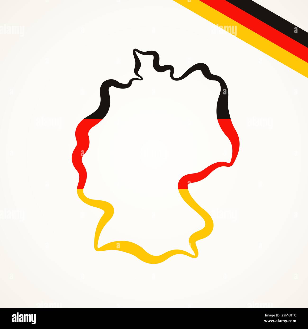 Outline map of Germany marked in colors from the flag Stock Vector ...