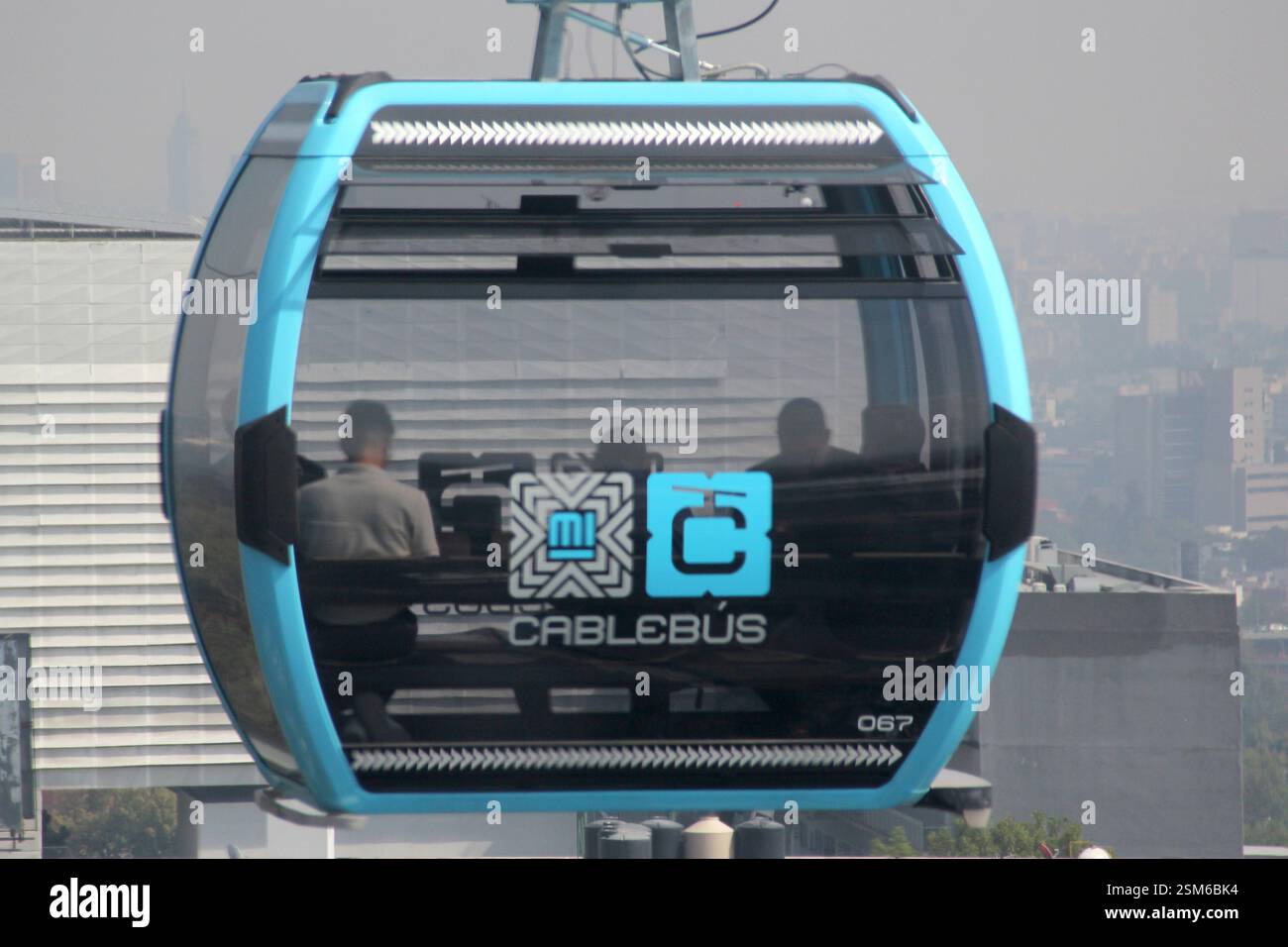 Mexico City, Mexico - Jan 8 2025: Cabins with passengers of Cablebus ...