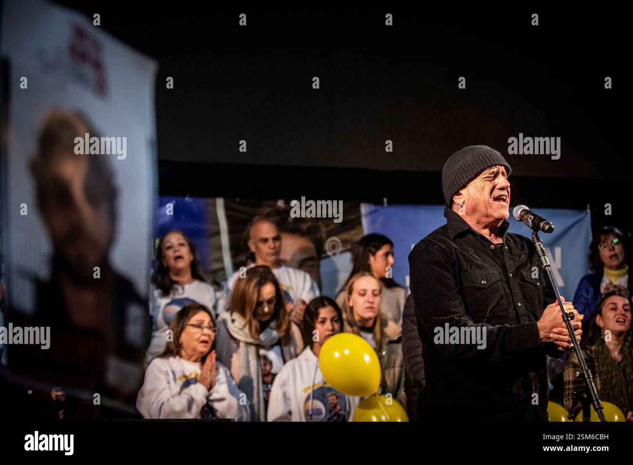 Tel Aviv, Israel. 10th Feb, 2025. Israeli singer David Broza preforms ...