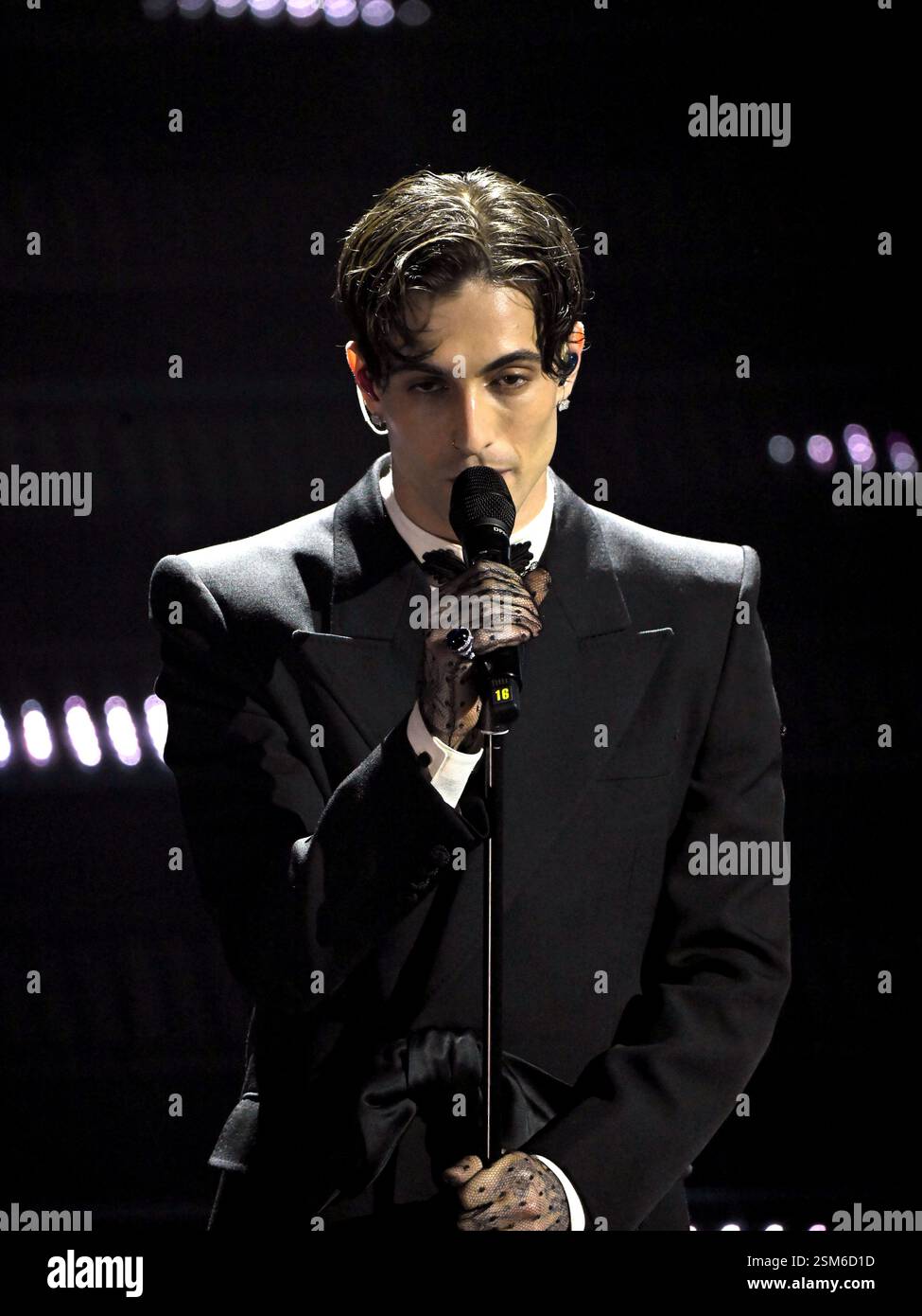 Sanremo, Italy. 12th Feb, 2025. Second Evening. In the photo Damiano ...