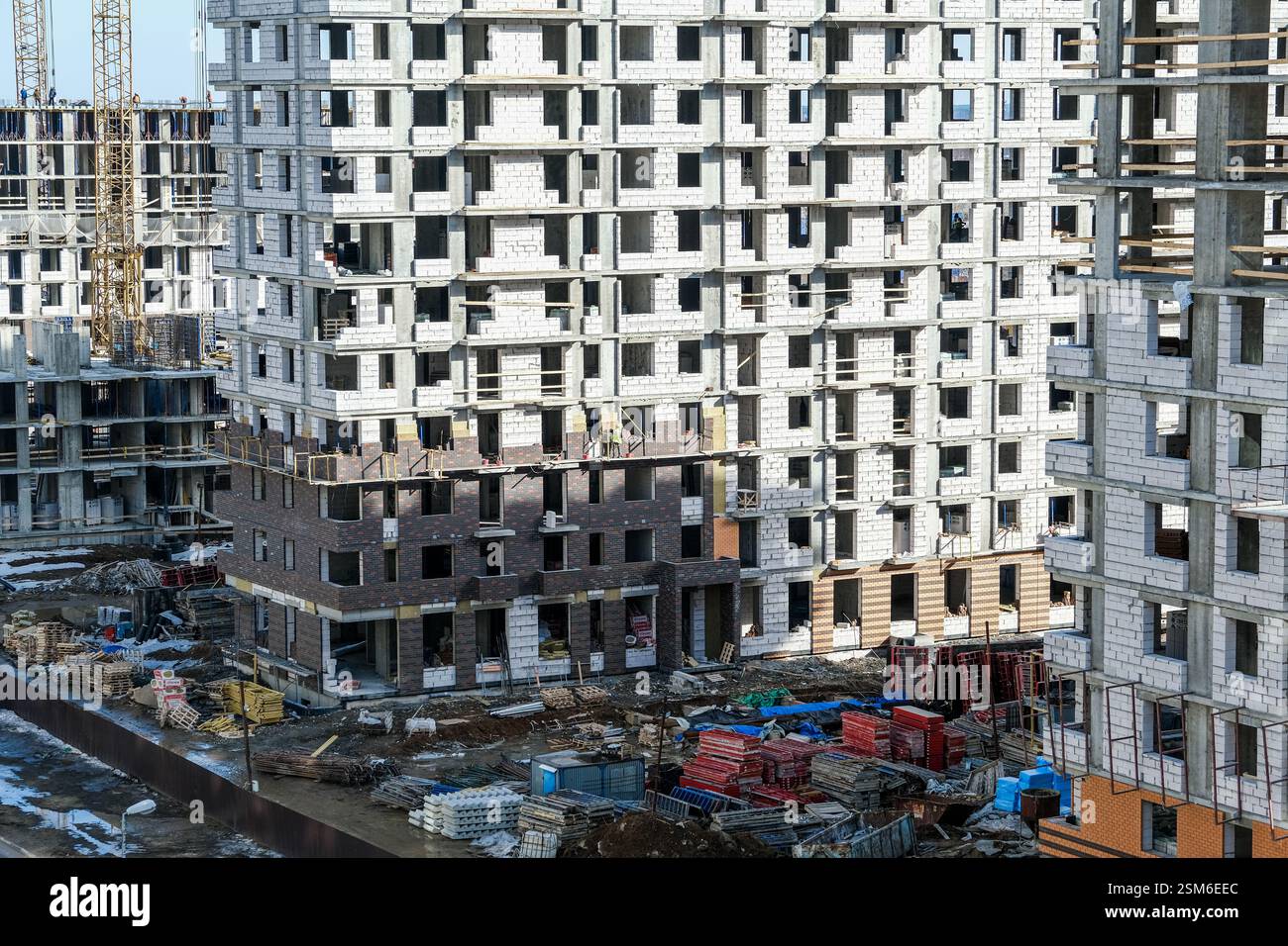 Construction of modern high-rise residential buildings. . High quality ...