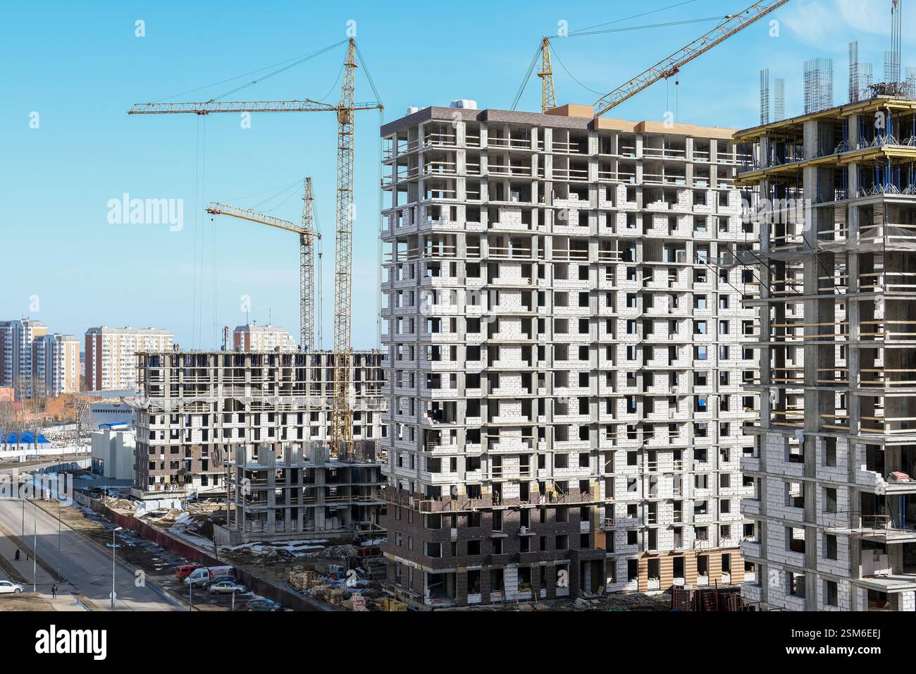 Construction of modern high-rise residential buildings. . High quality ...