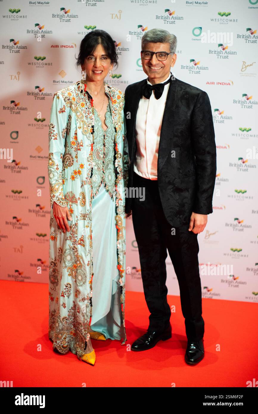 Shalni Arora and Simon Arora attend the British Asian Trust annual gala ...