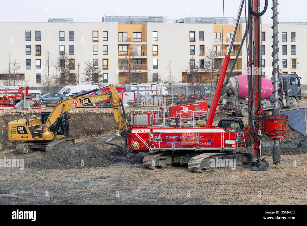 Nancy, France - View on a red drilling rig MAIT HR 300-570 for special ...