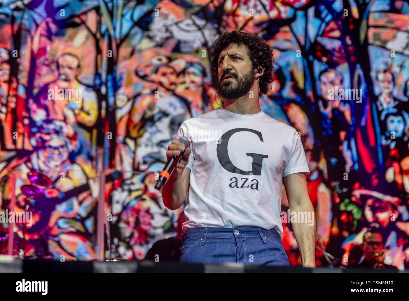 Singer-songwriter Marwan performs during the tribute concert to Pablo ...
