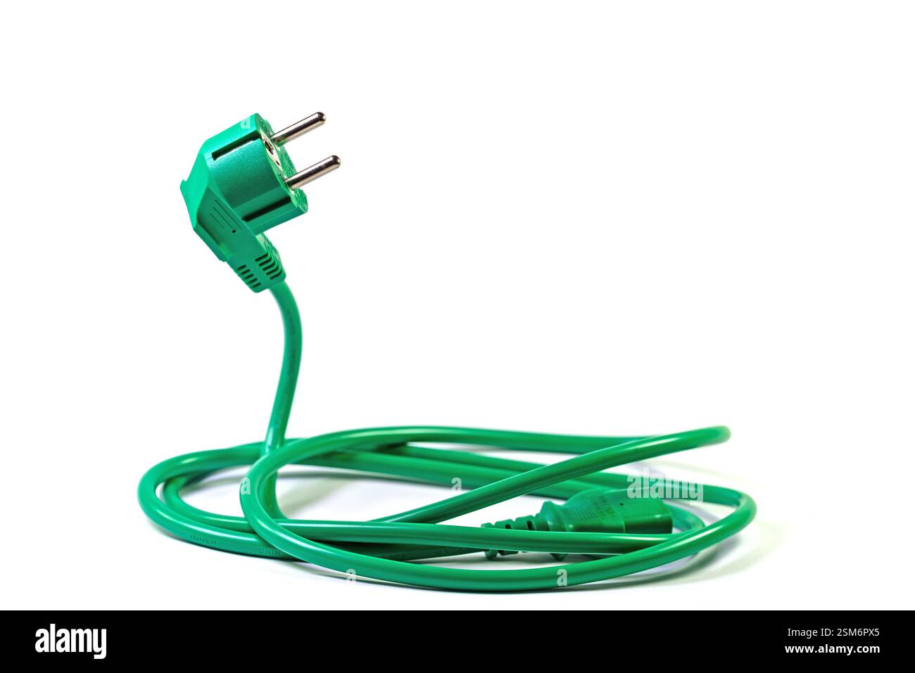 Green power cable, symbolic of green electricity Stock Photo - Alamy