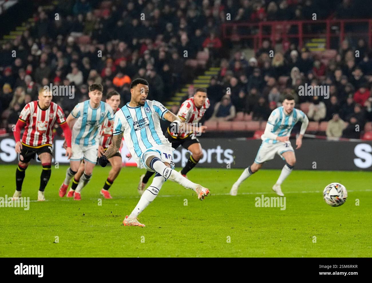 Middlesbrough's Delano Burgzorg scores his sides first goal from the ... Middlesbrough's Delano Burgzorg scores his sides first goal from the ...