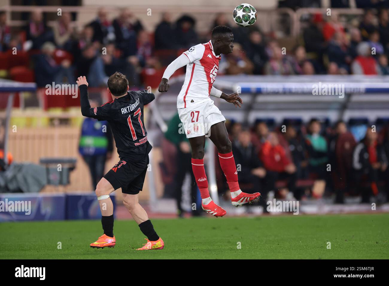 Monaco, Monaco. 12th Feb, 2025. Krepin Diatta of AS Monaco heads clear ...