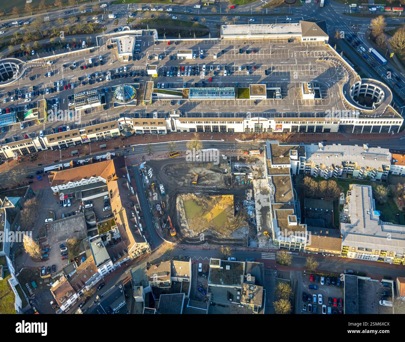 Aerial view, Allee-Center shopping center with parking deck and ...