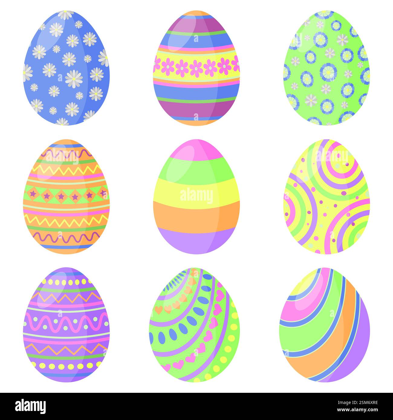 Group easter eggs different Stock Vector Images - Alamy
