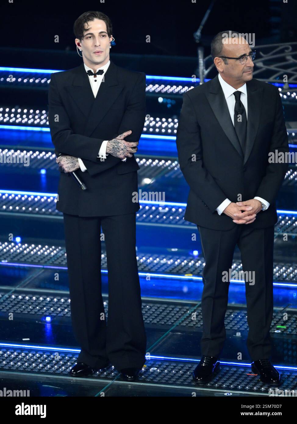 Sanremo, Italy. 12th Feb, 2025. Second Evening. In the Photo: Damiano ...