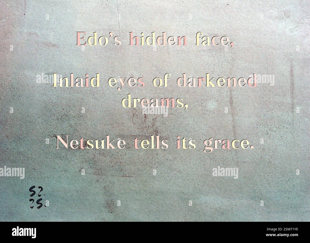 Edo's hidden face, Inlaid eyes of darkened dreams, Netsuke tells its ...