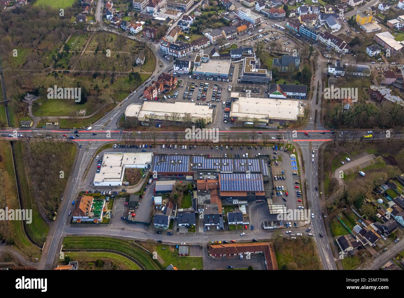 Aerial View Dortmunder Stra e Shopping Center With DM Rewe Aldi And aerial-view-dortmunder-stra-e-shopping-center-with-dm-rewe-aldi-and