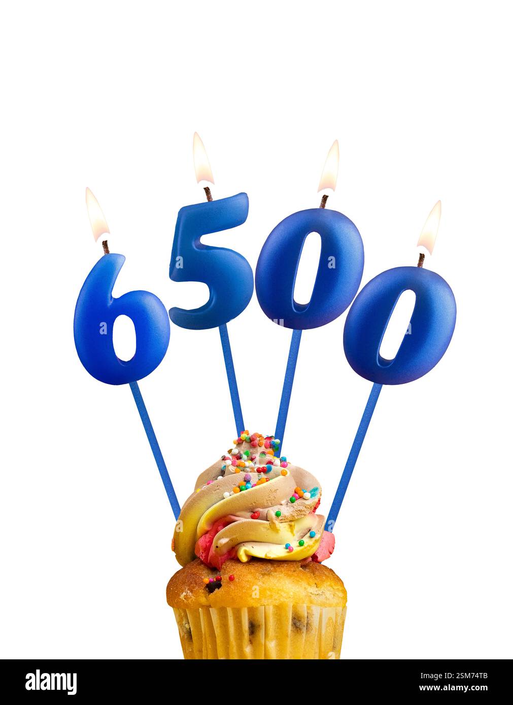 Number of followers or likes - Candle number 6500 Stock Photo - Alamy