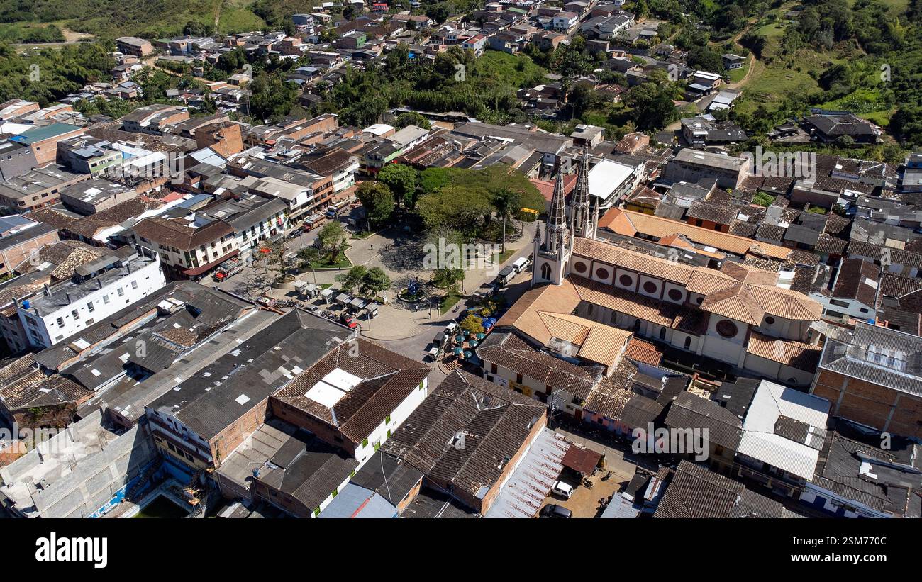 Frontino, Antioquia - Colombia. January 19, 2025. Aerial view with ...