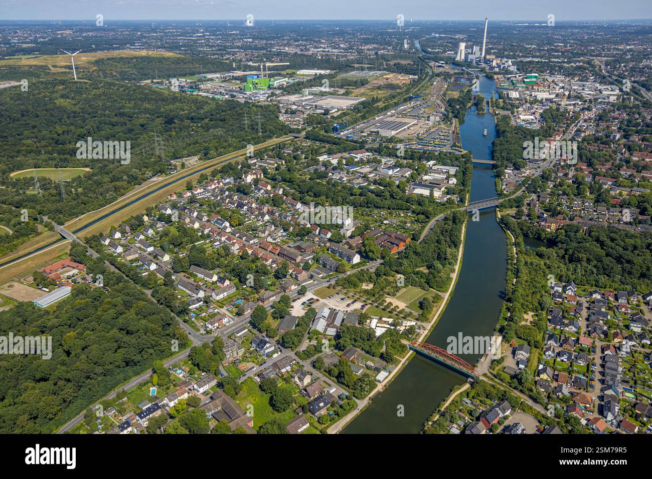 Aerial view, CTH Container Terminal Herne GmbH on the Rhine-Herne Canal ...