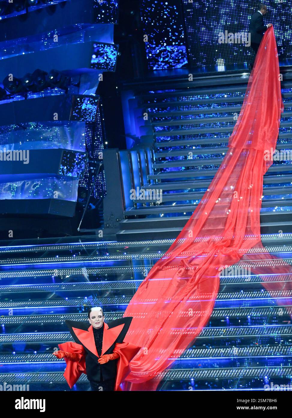 Sanremo, Italy. 12th Feb, 2025. Second Evening. In the Photo: Cristiano ...