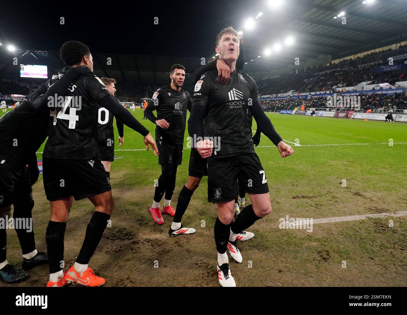 Sheffield Wednesday's Michael Smith (right) celebrates after scoring ...
