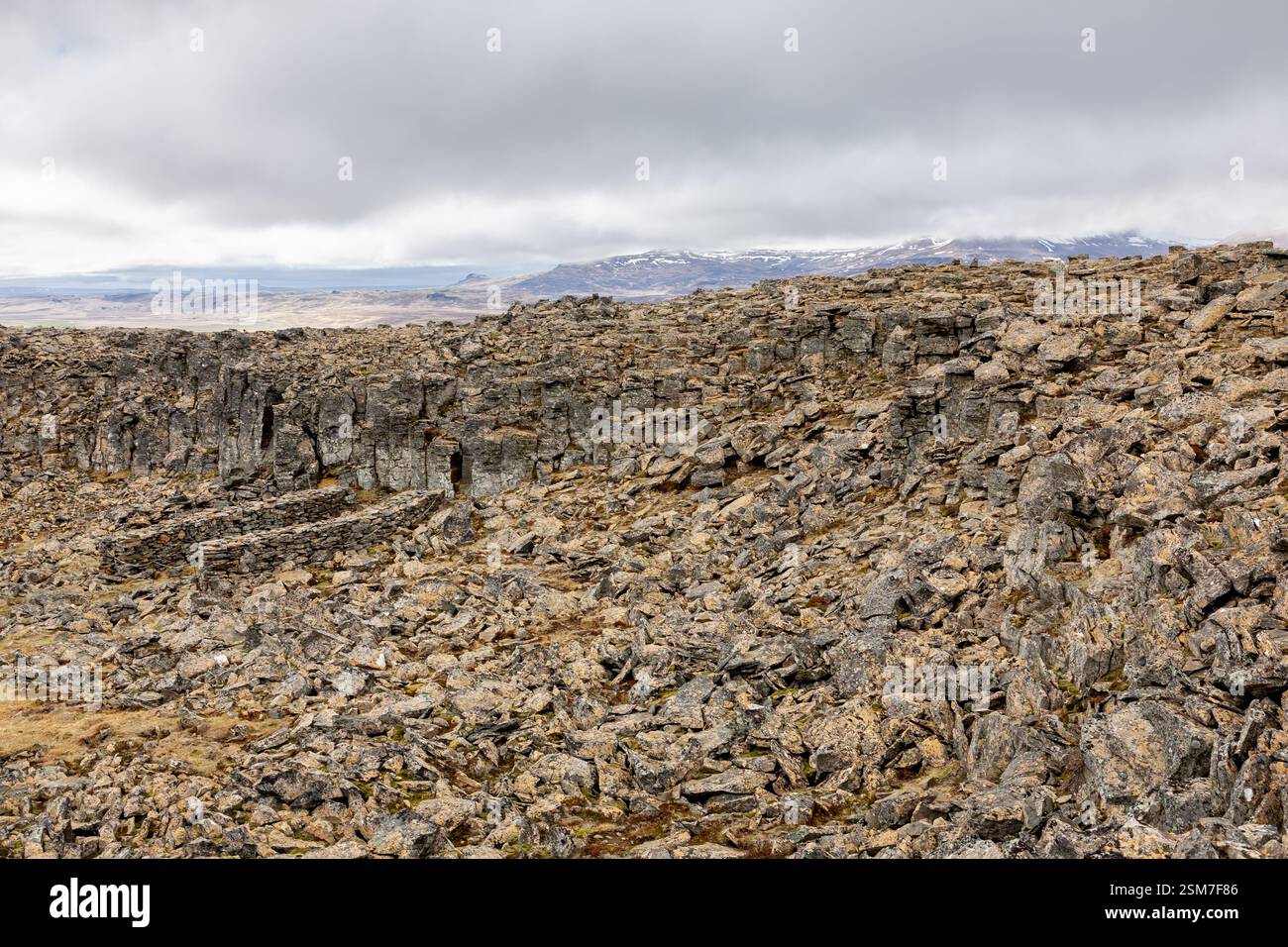 Borgarvirki columnar basalt Viking fortress and a volcanic plug on the ...