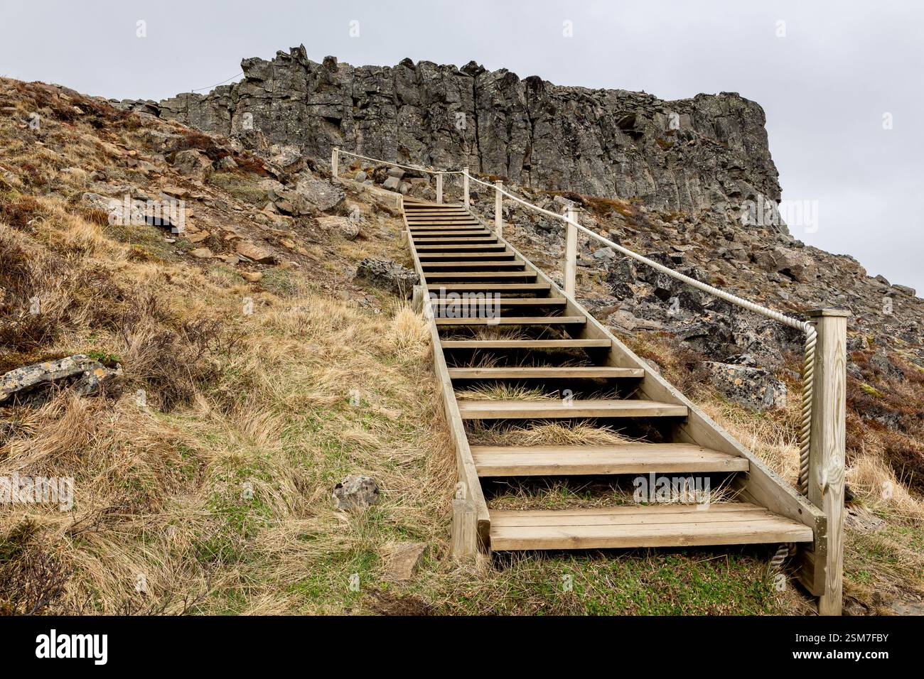 Borgarvirki columnar basalt Viking fortress on the Vatnsnes peninsula ...
