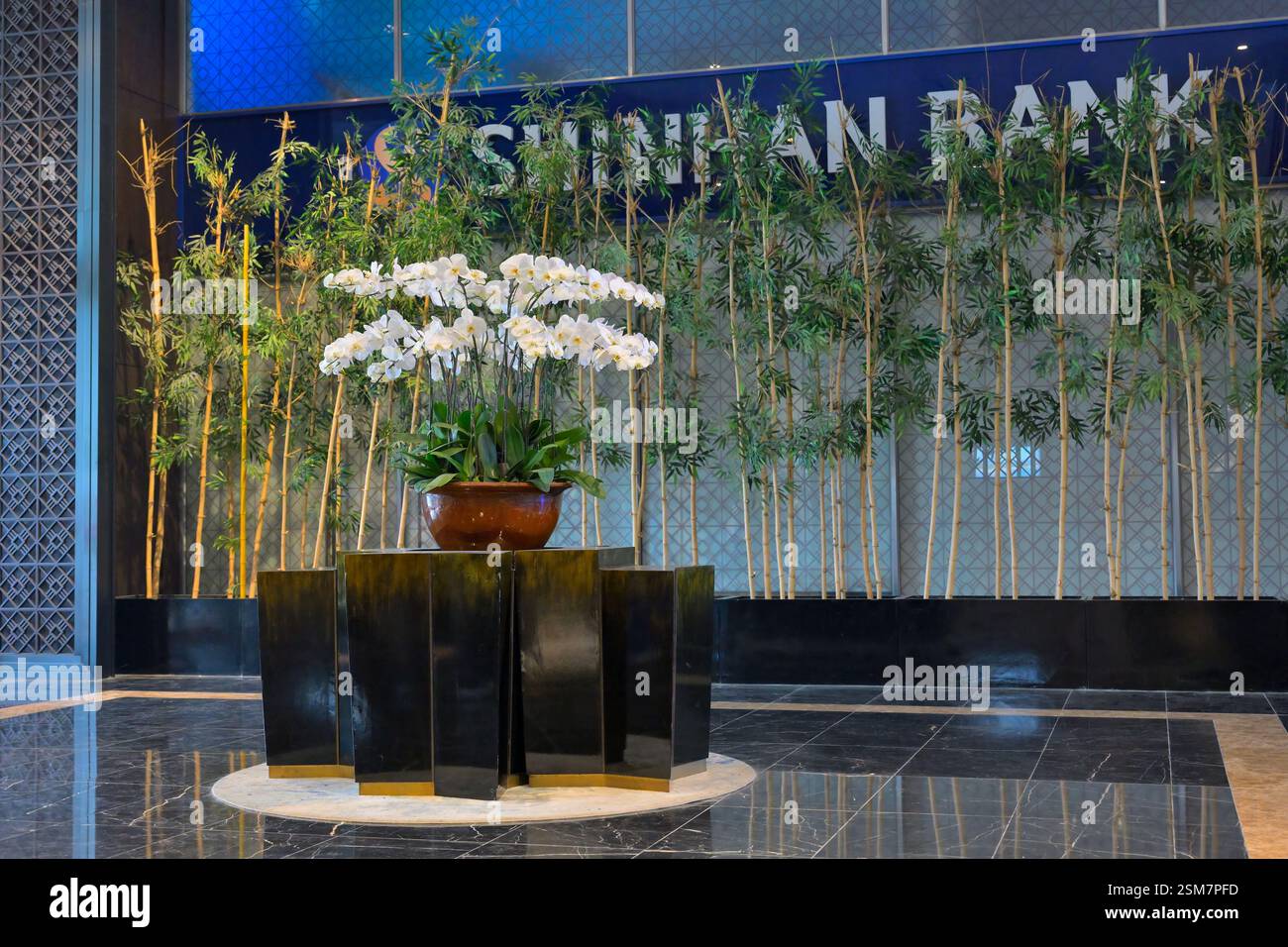 The Korean Shinhan Bank in the Landmark 72, the 2nd tallest skyscraper ...