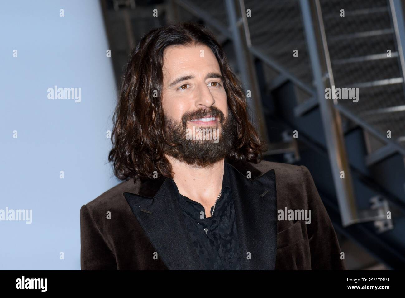 New York, USA. 12th Feb, 2025. Jonathan Roumie visits the Empire State ...