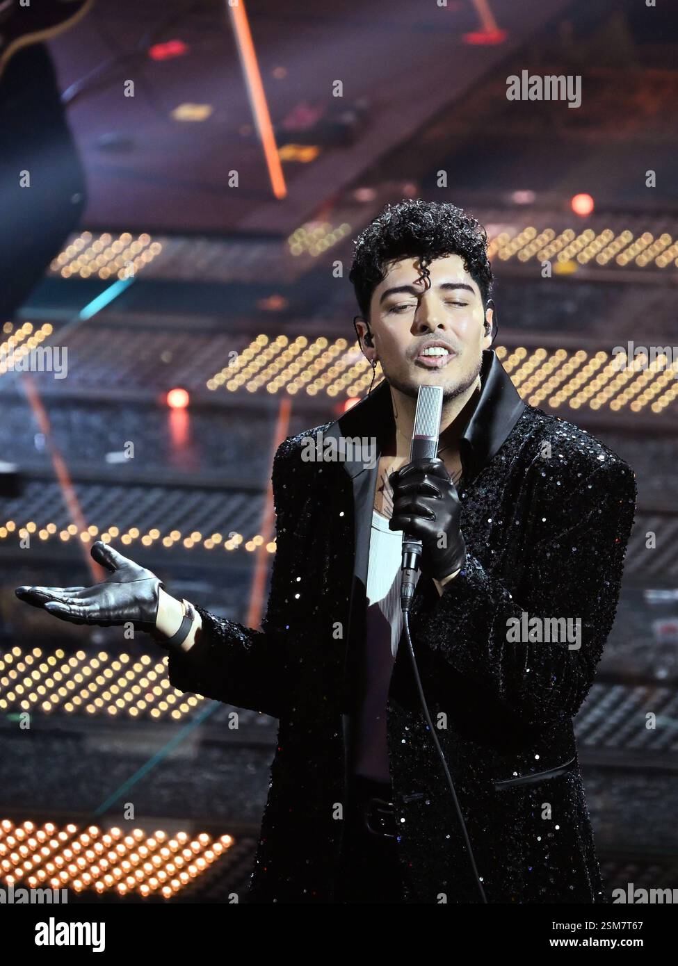Sanremo, 75th Italian Song Festival 2025 - Second Evening. In the photo The Kolors Stash Stock ...