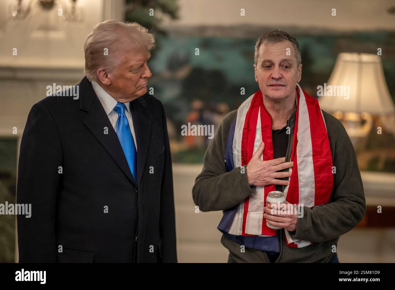 President Donald J. Trump greets Marc Fogel at the White House after ...