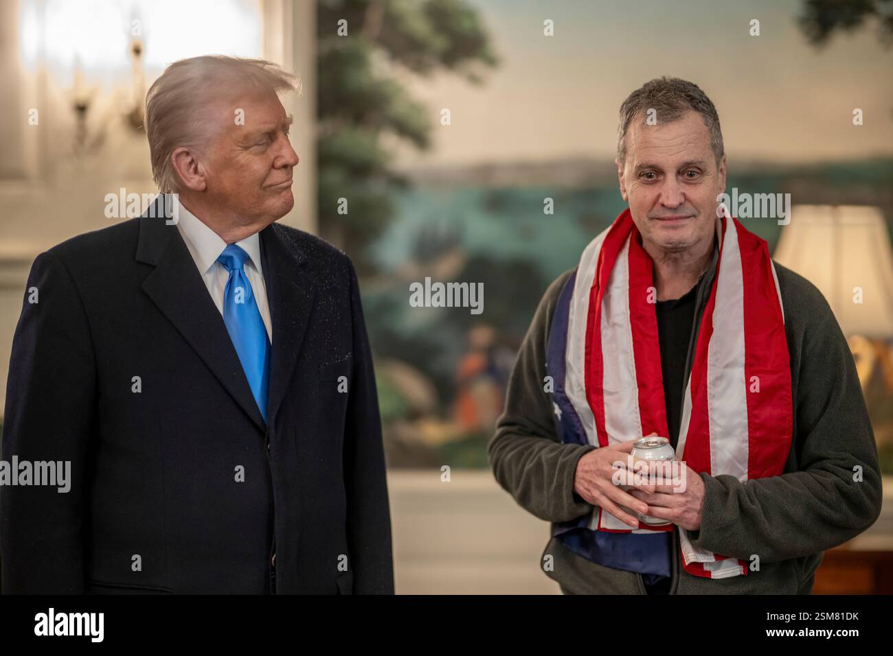 President Donald J. Trump greets Marc Fogel at the White House after ...