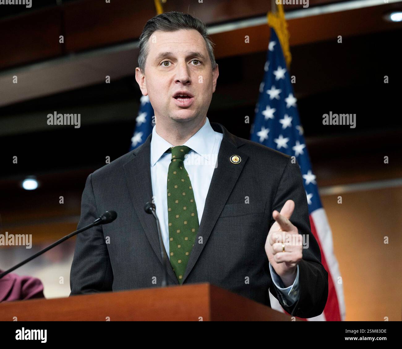 Washington, District Of Columbia, USA. 12th Feb, 2025. U.S. Representative SETH MAGAZINER (D-RI ...