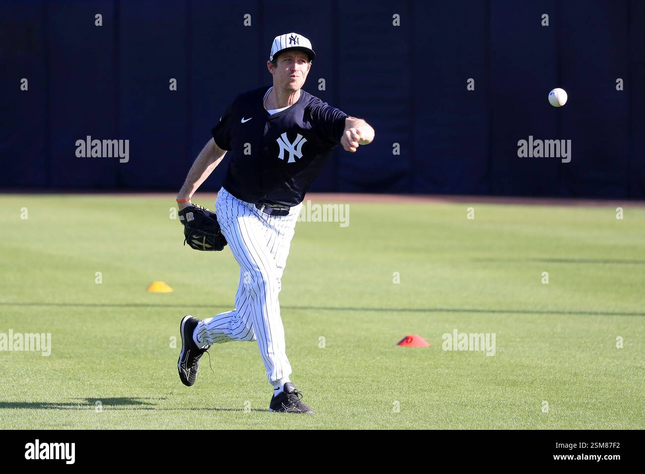 TAMPA, FL - FEBRUARY 12: New York Yankees Pitcher Tim Hill (41) warms ...