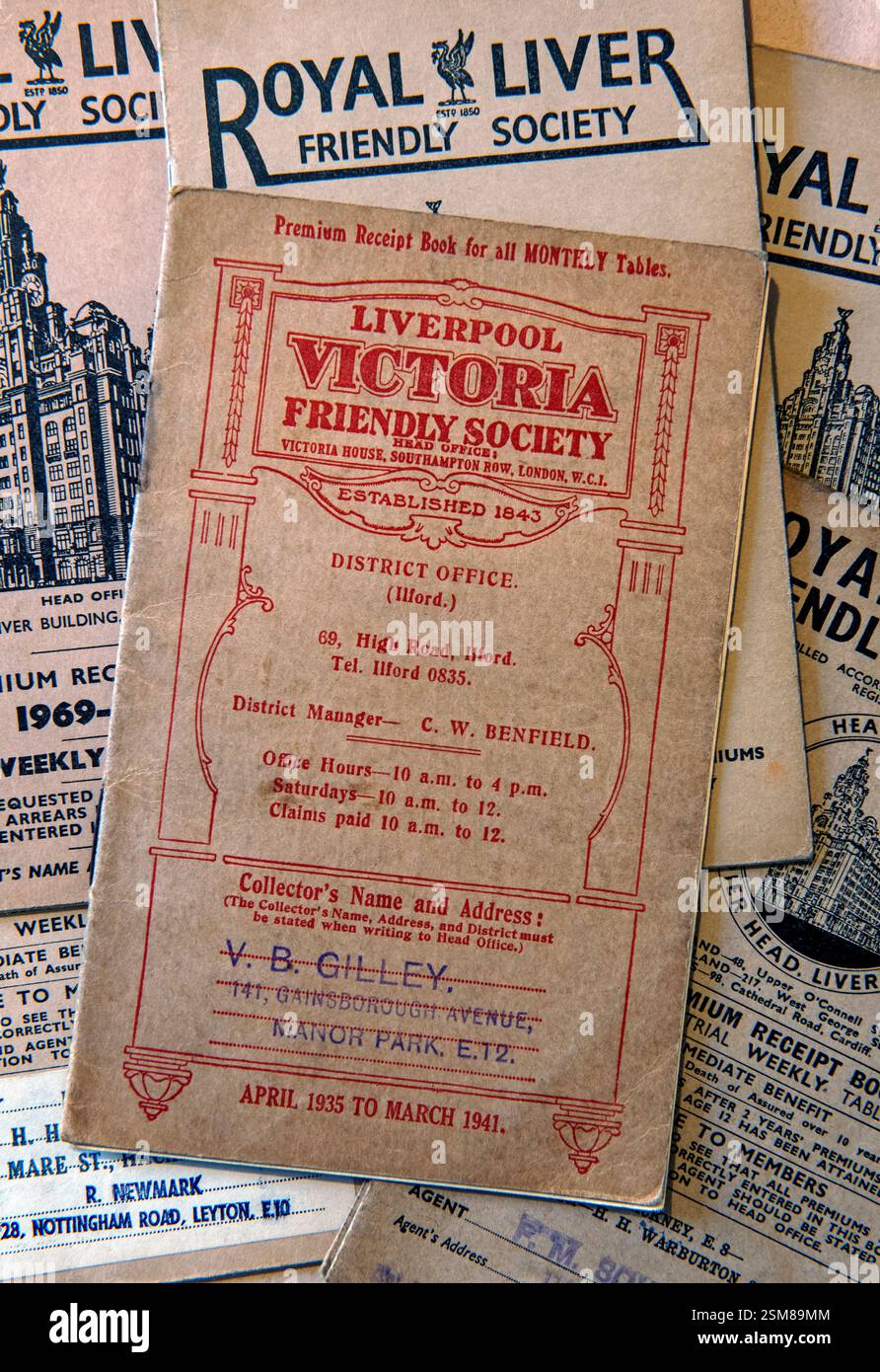 Old Liverpool Victoria Friendly Society policy insurance book dated ...