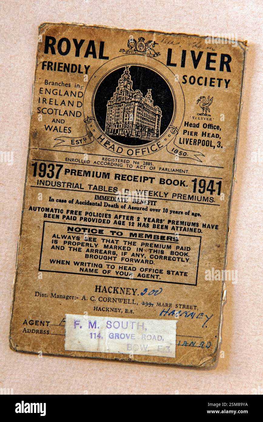 An old Insurance Policy Payment Book issued by the Royal Liver Friendly ...