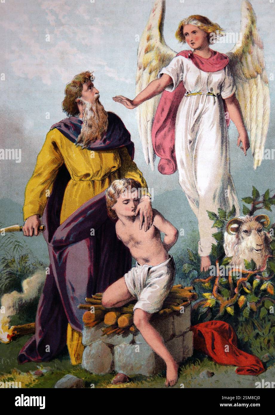 Abraham Offering Up Isaac and the Angel of the Lord Stopping him "And ...