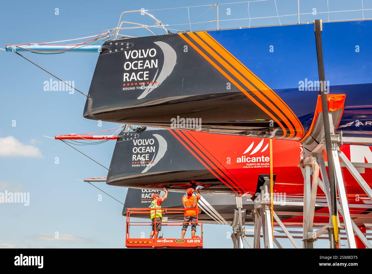 Volvo Ocean Race Boats, Cardiff Bay, Wales, UK Stock Photo - Alamy