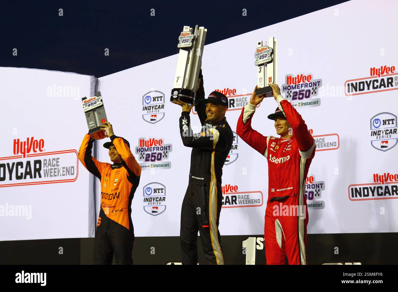 Newton Iowa, July 13, 2024: Victory Circle, Hy-Vee INDYCAR Race 1 at ...