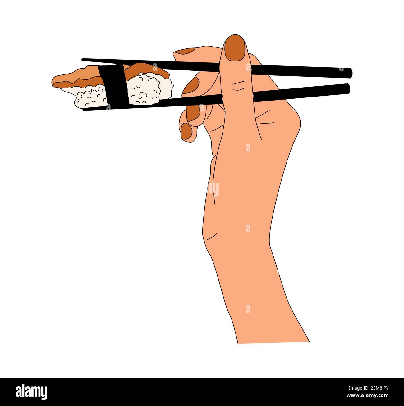 Chopsticks holding noodles Stock Vector Images - Alamy